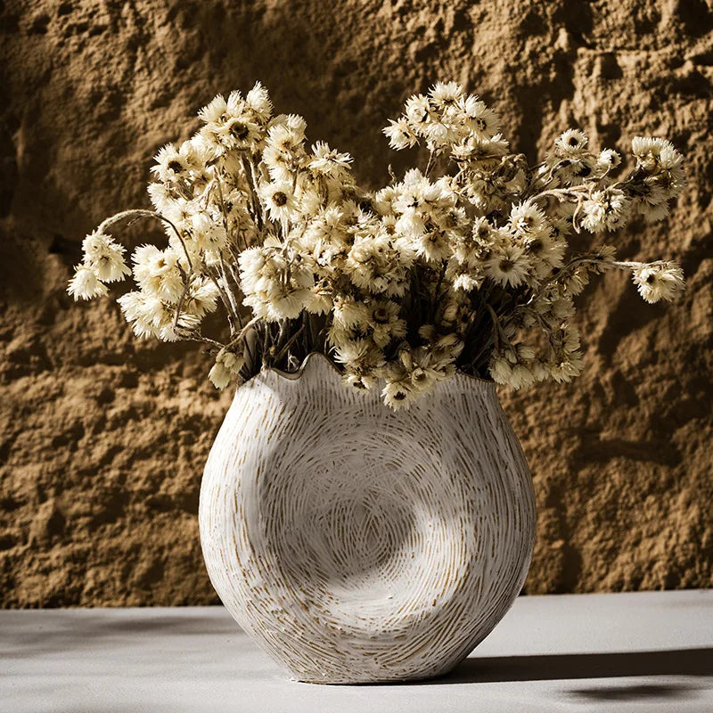 Irregular Geometric Ceramic Vase – Modern Boho Home Accent | Kiyo Home