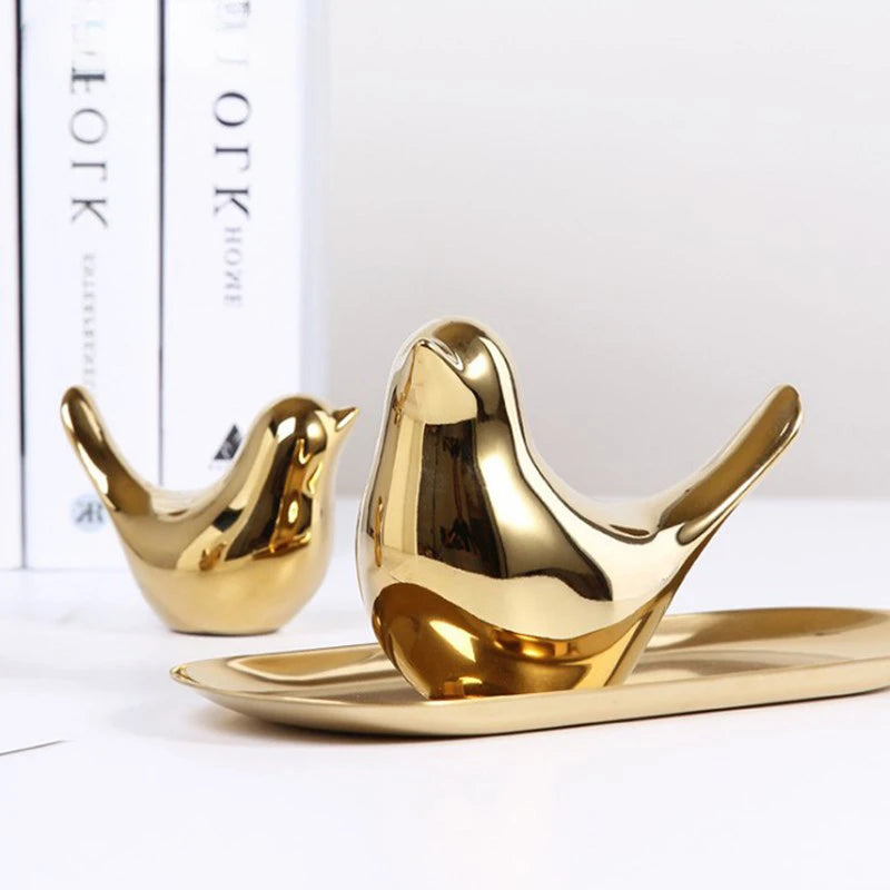 Gold Birds – Decorative Sculptures for Shelf or Table | Kiyo Home